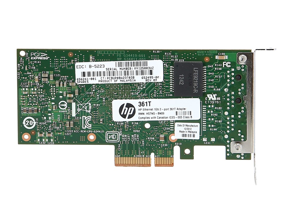 Adaptador de red - PCIe 2.0 x4 perfil bajo HPE 361T - Tech Zone El Salvador